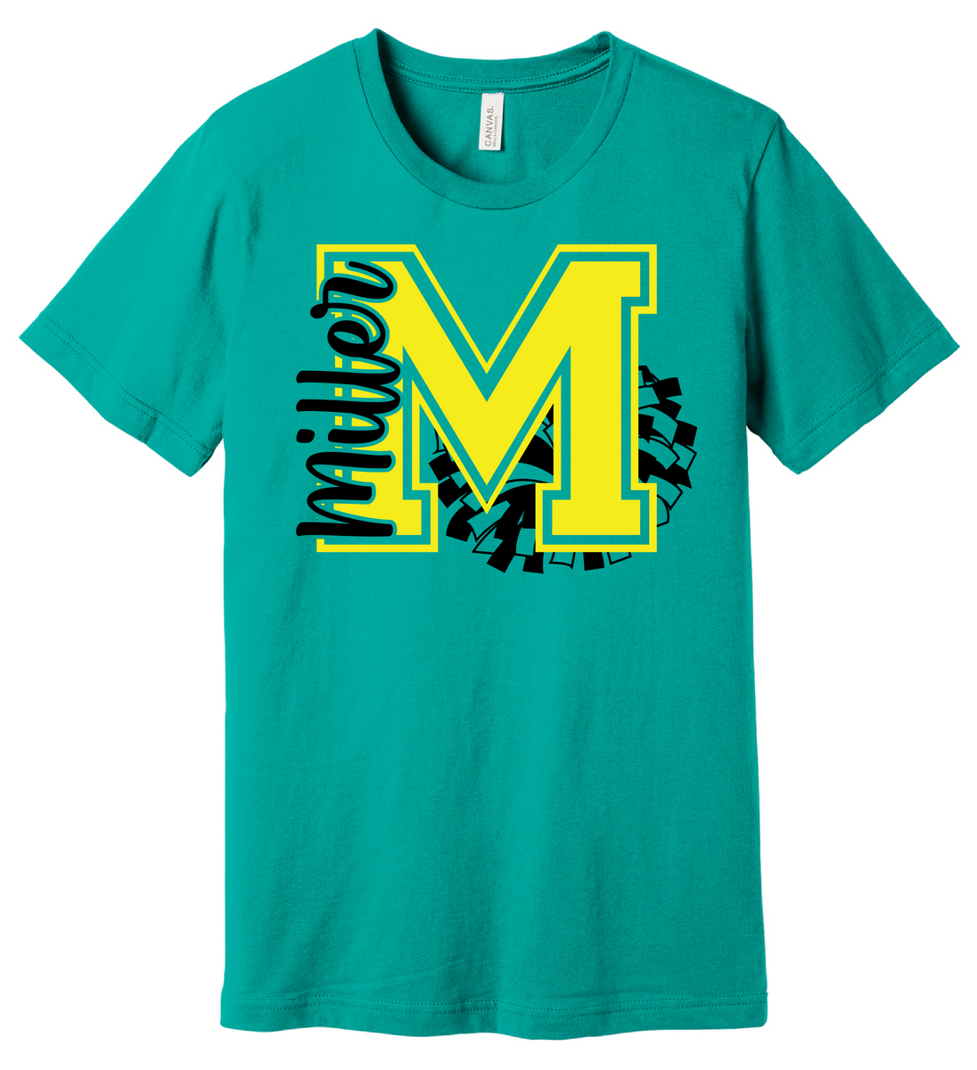 Miller Cheer Teal Tee – Embroidery In Motion